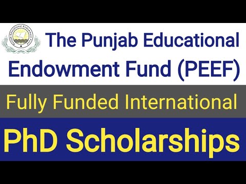 Fully Funded International PhD Scholarships Punjab Educational Endowment Fund PEEF CMMS Scholarships