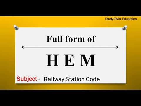 HEM ka full form | Full form of HEM in English | Subject - Railway Station