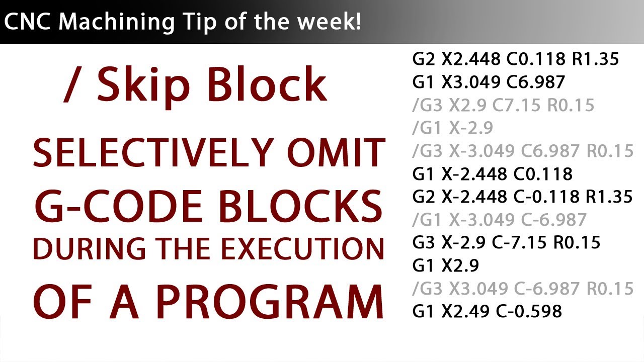 How and when to program Skip Block | G-code programming