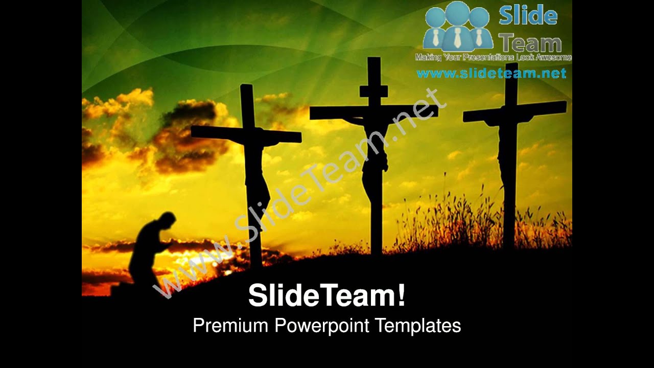 Jesus Crucify Church PowerPoint Templates ppt Themes 0812 Slides Backgrounds