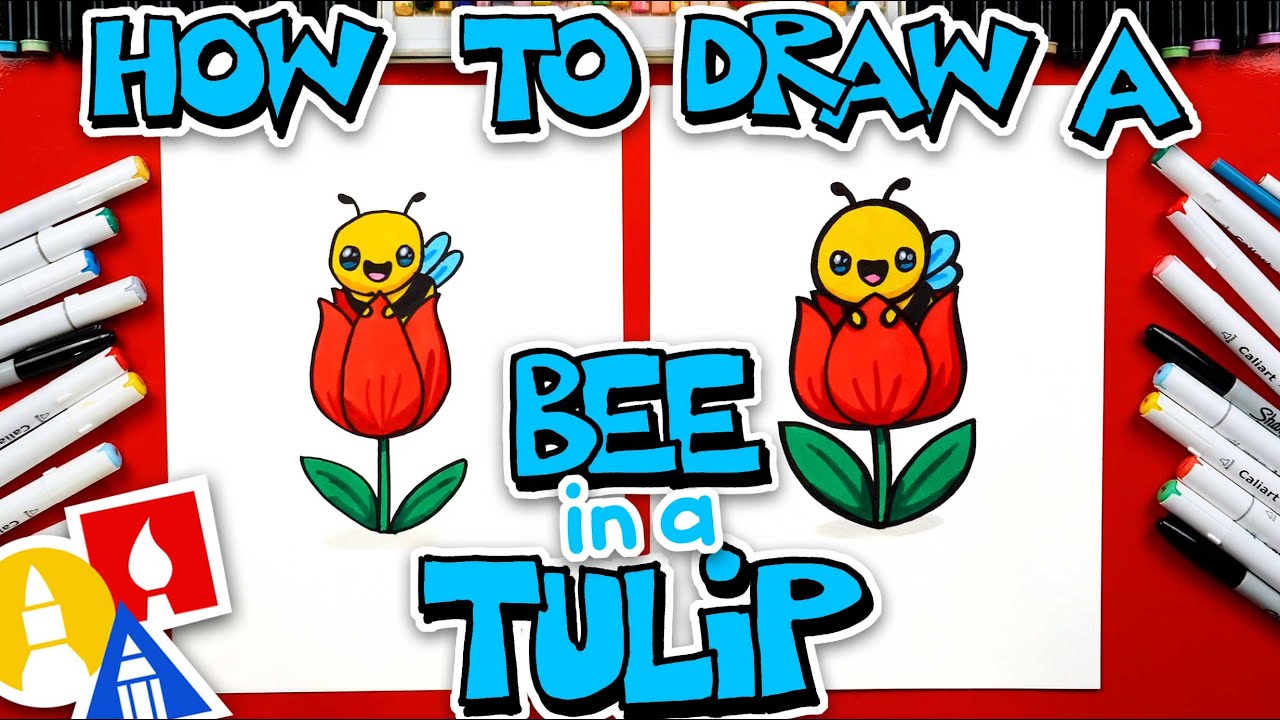 How To Draw A Bee In A Tulip
