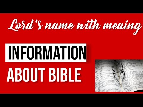 Lord's Name with Meaning in Hindi / Urdu || Amazing Bible Information in Hindi || Yahweh Ministries