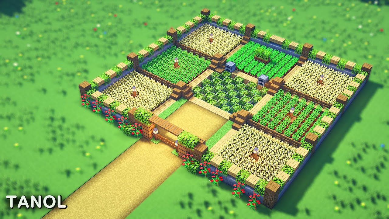 ⚒️ Minecraft : How To Build a Beginner Large Survival Farm House_[마인 ...