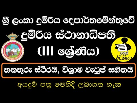 New Government Job Vacancies 2025 | Station Master - Sri Lanka Railway Department | Rajaye rakiya