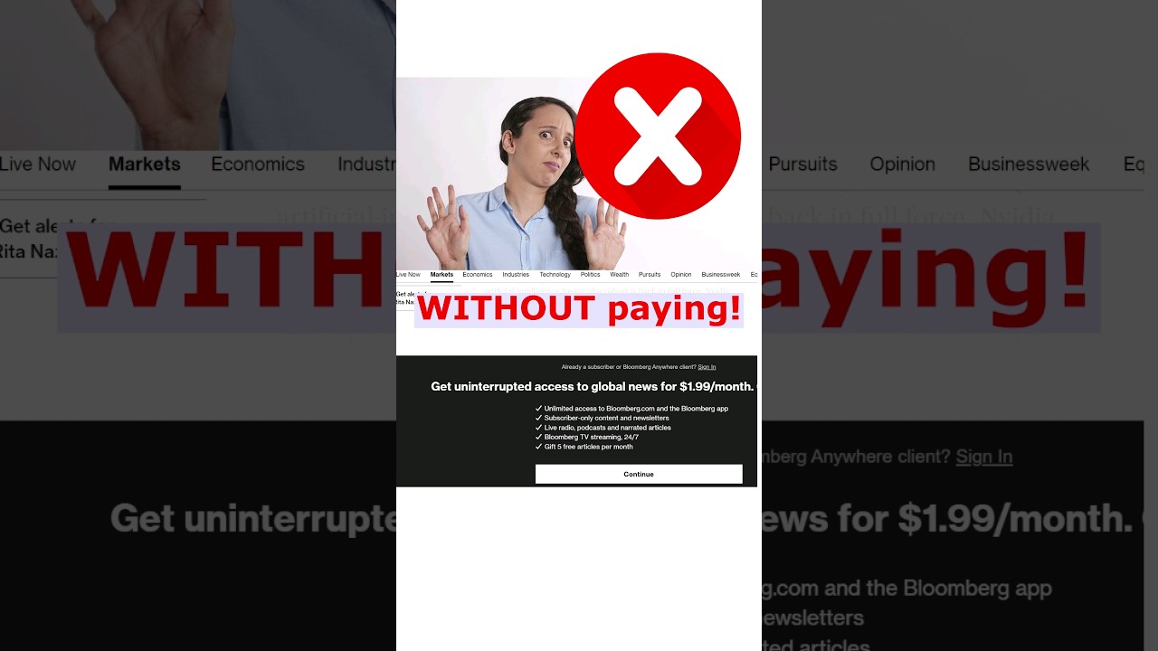 Read BLOOMBERG Free with THIS Ai Hack #finance #stockmarket #shorts