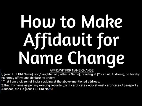 Name Change Affidavit Format | How to Make Affidavit for Name Change
