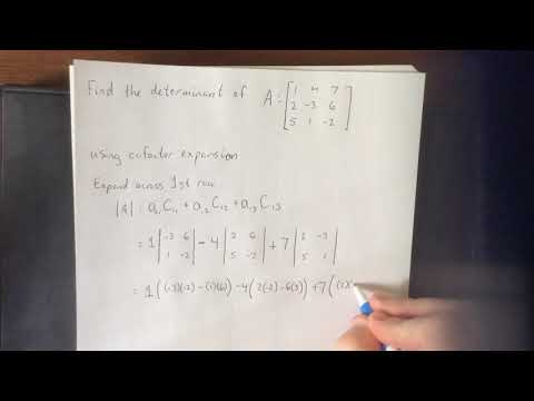 Finding a determinant using cofactor expansion