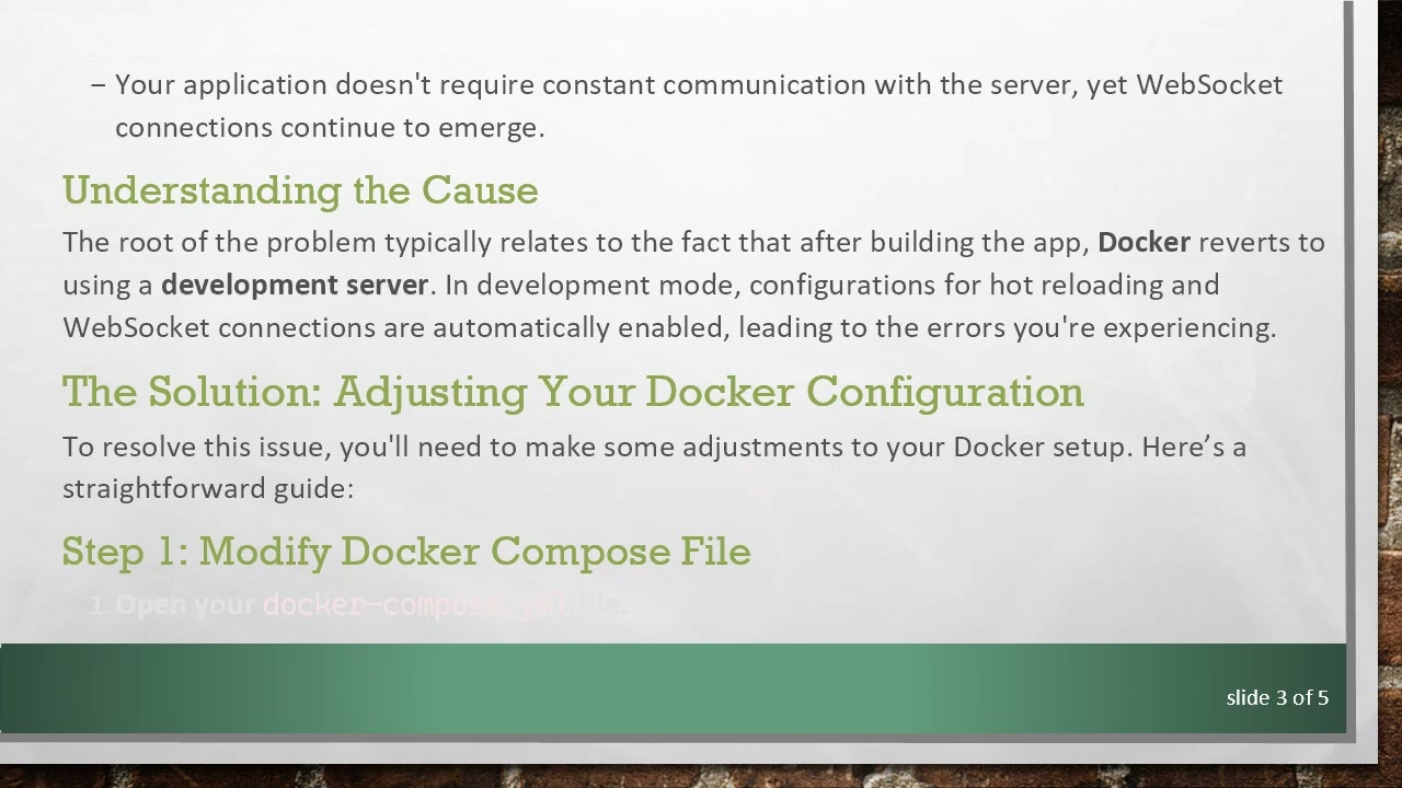 Resolving WebSocket Connection Issues in React with Docker