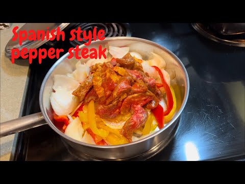 How to make Spanish style pepper steak.