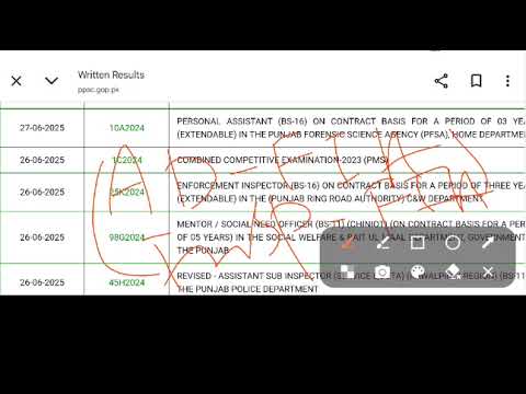 AD TEPA, AD FIA,AD ASF, PMS Ministerial Result/PMS, Inspector, CCD, SDEOs, Deputy Accountant, Thsldr