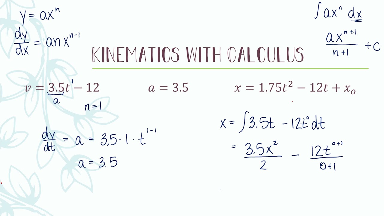 Kinematics with Calculus