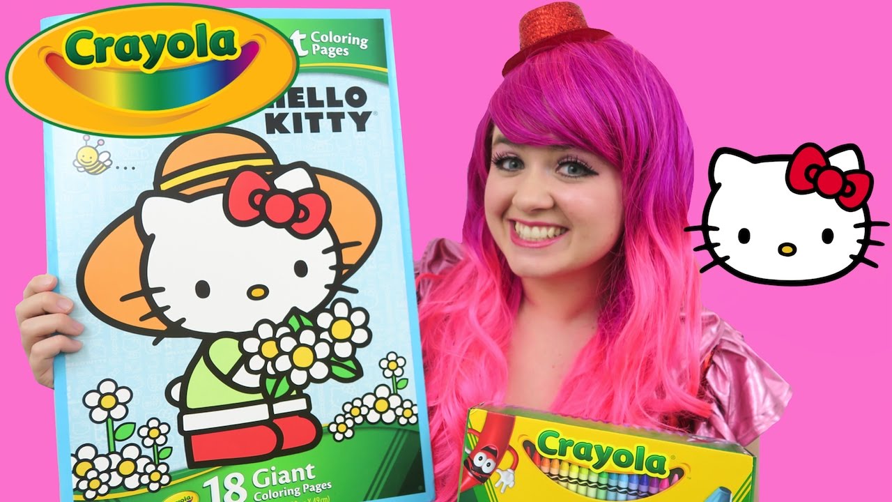 Hello Kitty GIANT Coloring Page Crayola Coloring Book | COLORING WITH KiMMi THE CLOWN