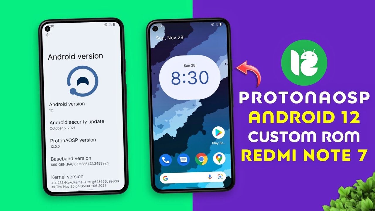 🔥ProtonAOSP Android 12 Custom Rom for Redmi Note 7/7s (Lavender) Smooth & Snappy Experience!