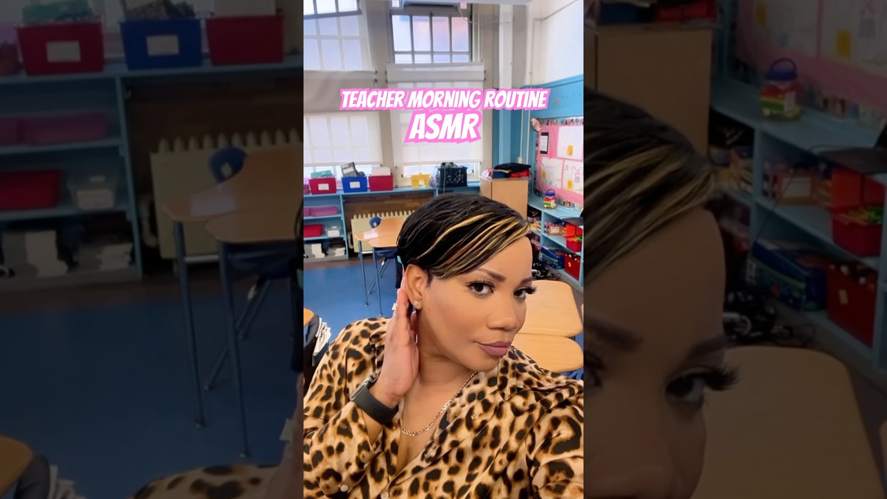 Teacher Morning Routine🍎#asmr #asmrsounds #teacher #teacherlife #classroomclips #morningroutine