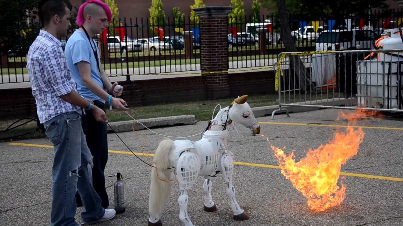 Buttercup the fire-breathing pony - Maker Faire Detroit 2011