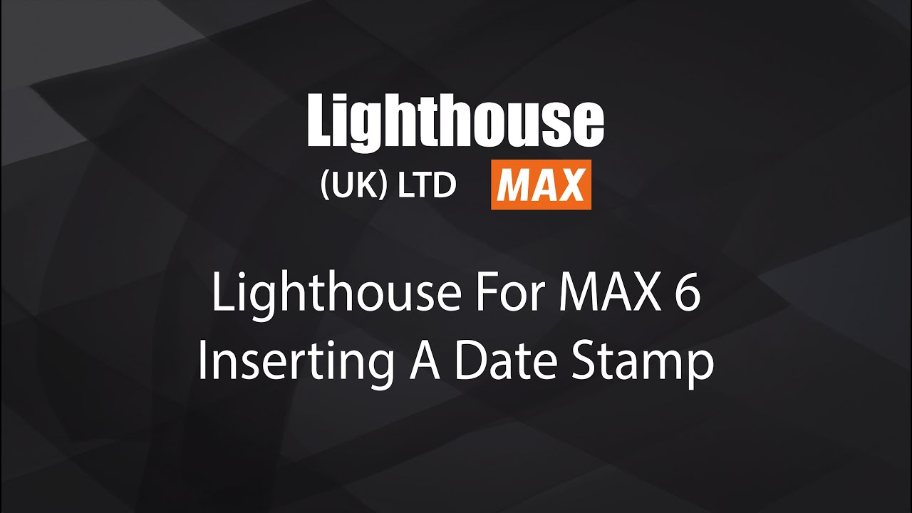 Lighthouse CPM-100 Inserting A Date Stamp