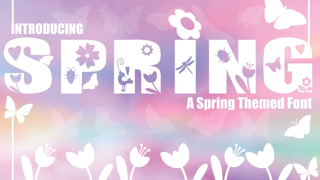 Spring Font | Birthday Cards Fonts | Script Font | Handwritten Font | Fun Font | Logo Font