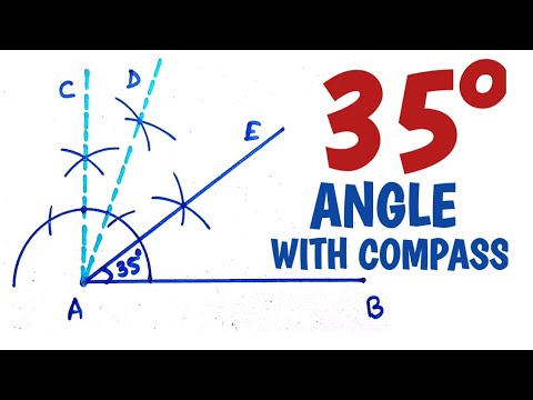 How to construct 35 degree angle with compass Video Lecture - Class 7