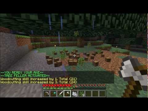 Minecraft: MCMMO mod; Super Tree Cutting Tip!
