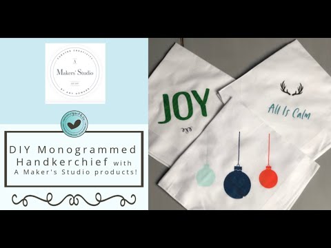 DIY Monogrammed Handkerchief with A Maker's Studio Gel Art Ink