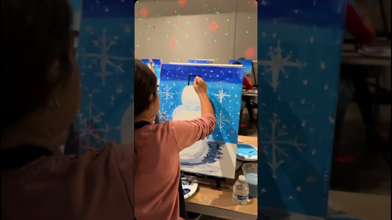 Holiday Season + Paint & Karaoke =  ☃️❄️🤍 #njfun #northjersey #njpainters #nj #jersey #kidspainting