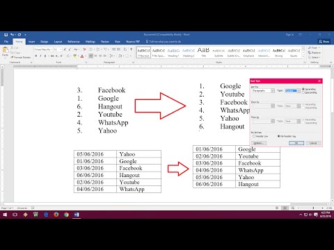 How to Sort Number and Date in MS Word (Ascending/Descending)