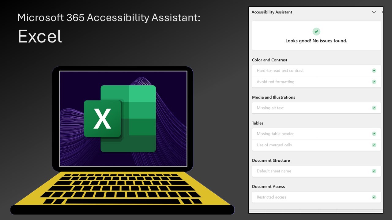 Microsoft 365 Accessibility Assistant: Excel