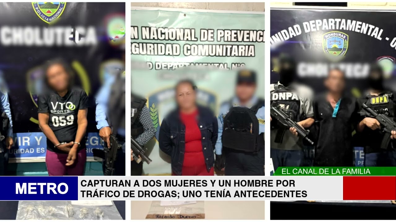 Two women and a man arrested for drug trafficking; one had a criminal record.