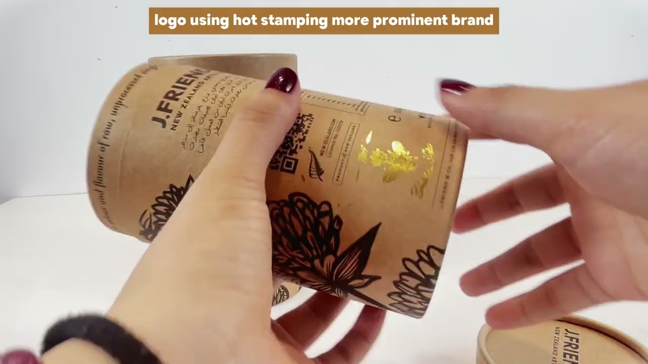 Luxury custom printed logo eco friendly craft recyclable kraft honey bottle jar box paper packaging