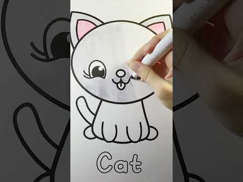 Coloring a Cute Cat | Coloring | Coloring Pages | Ohuhu Markers #coloring #coloringpages
