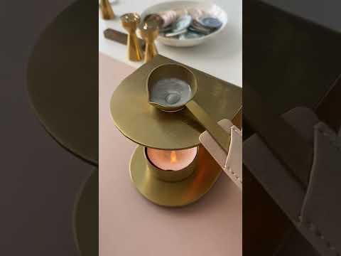 Written Word Calligraphy's Brass Wax Seal Stove and Spoon #shorts