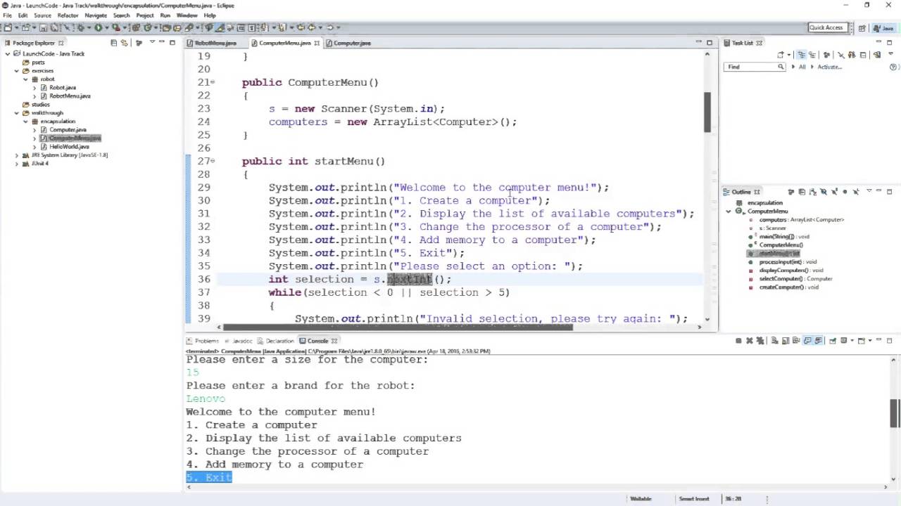 LaunchCode Java Track - User Input
