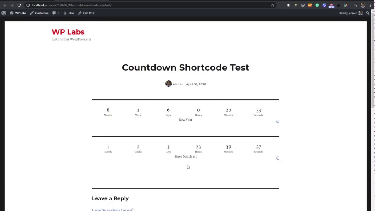 [How To] WordPress Countdown Widget Shortcode Usage