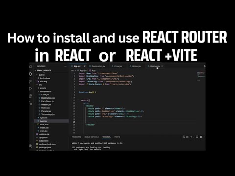 How to install and use React Router in React or React+Vite