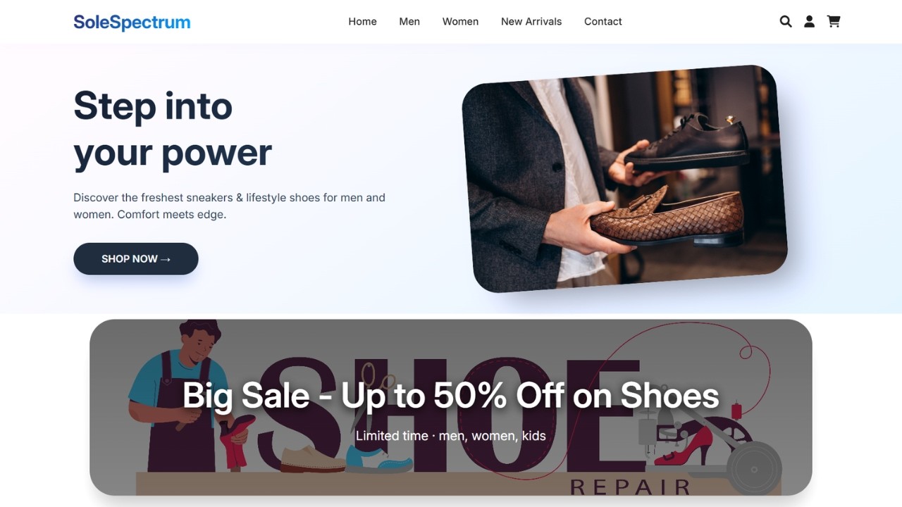 Ecommerce Shoes Website Design using HTML CSS JavaScript | Full Tutorial