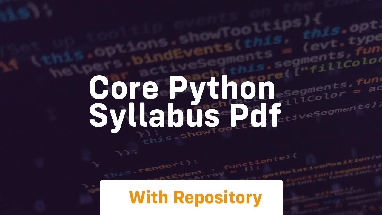 core python syllabus pdf