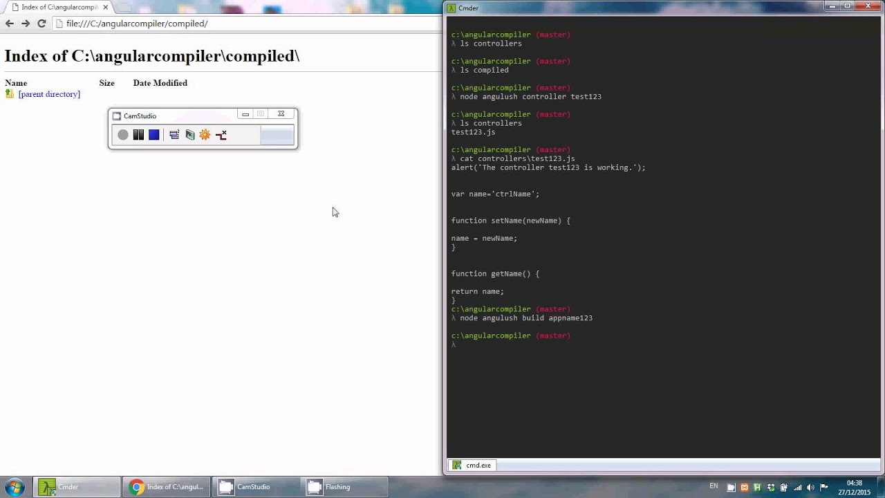 angulush - compile into angularjs