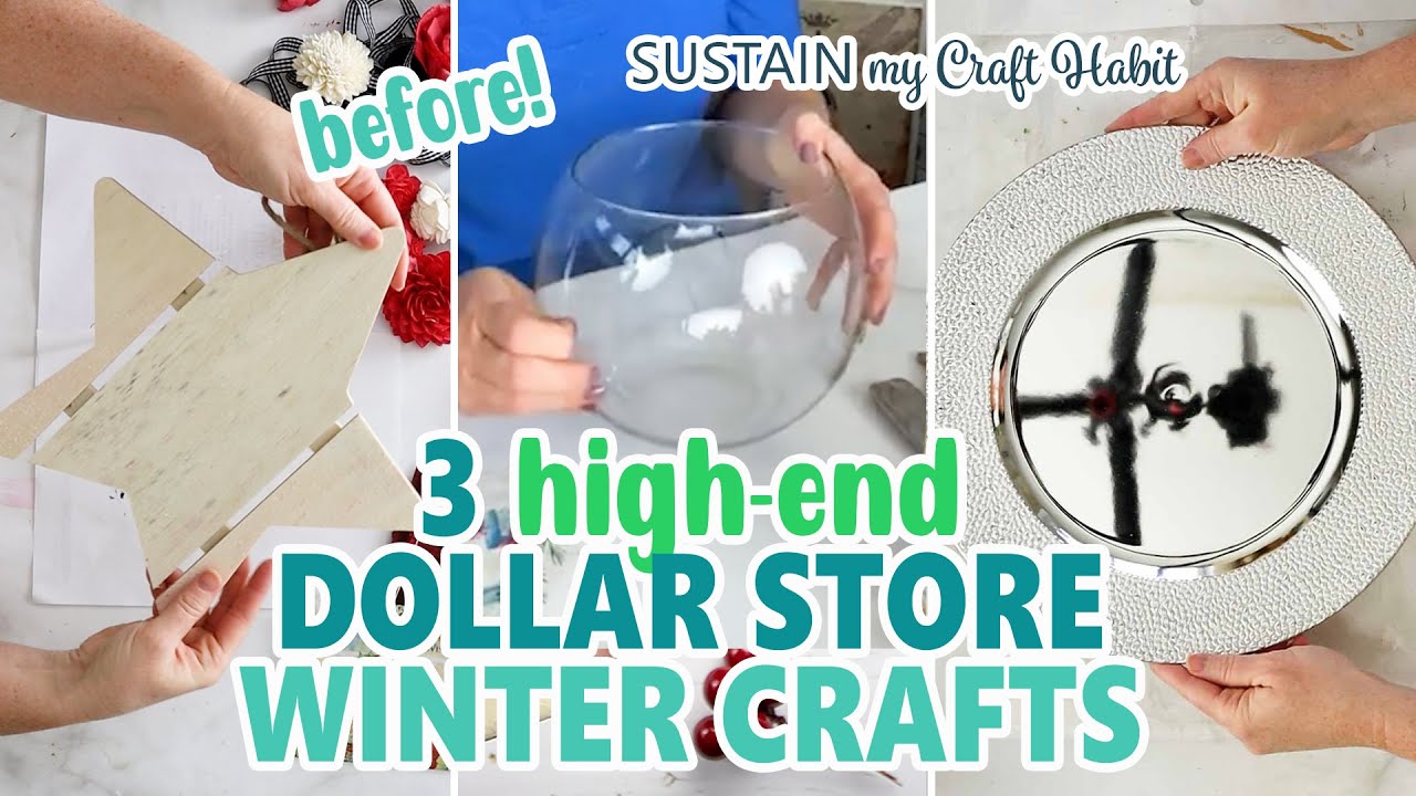 3 Easy Dollar Store Winter Decor Ideas ❄ High End Dollar Tree DIY