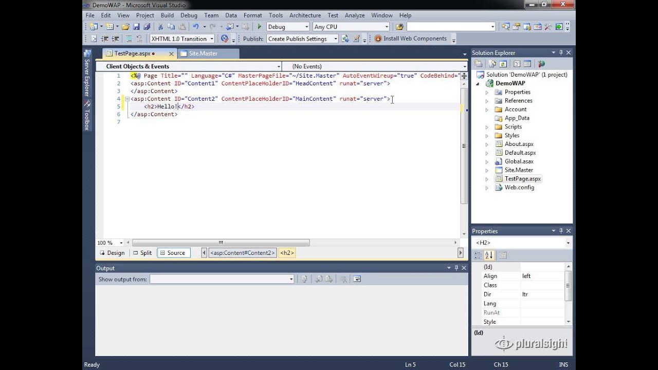 Web Forms - Web Application Projects - Demo Create a New Page