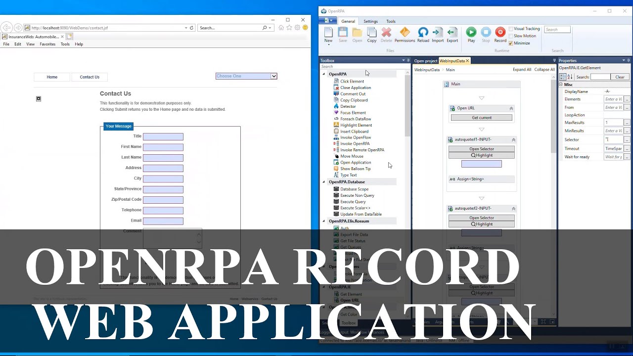 OPENRPA - Record Web Application | #1