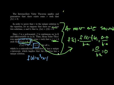 Proving that an Equation has Exactly One Solution