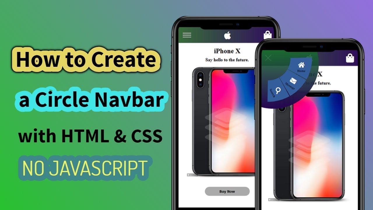 How to Create a Circle Navigation Bar with HTML5 and CSS3 [ No Javascript ]
