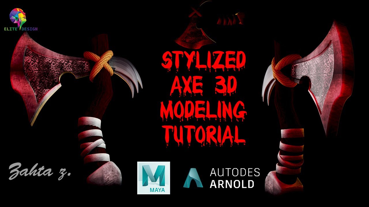 Stylized Axe Speed Modeling in Maya