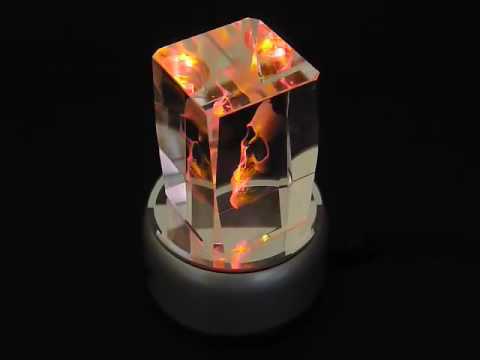 LED Light Stand Turntable Rotating Base for Display Crystal Cube