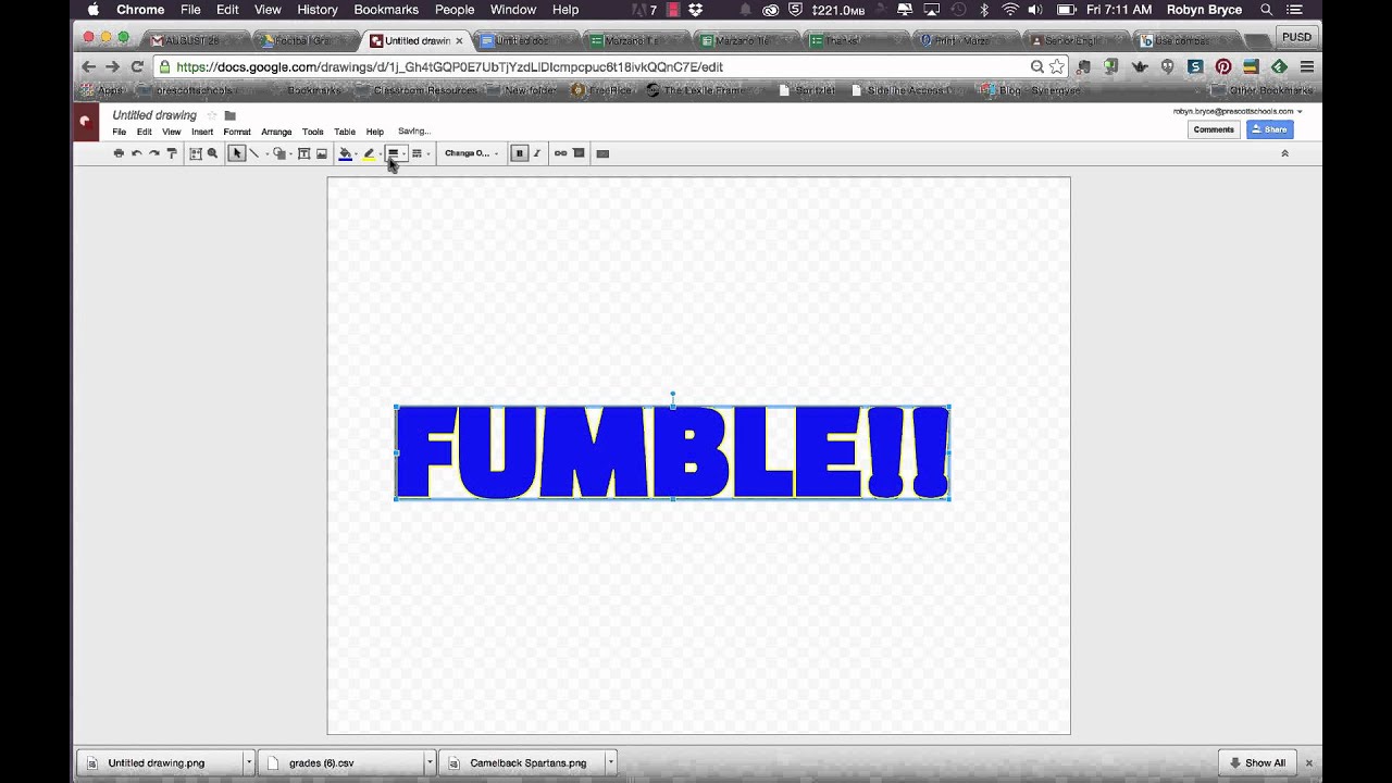 How to save Google Drawing as png