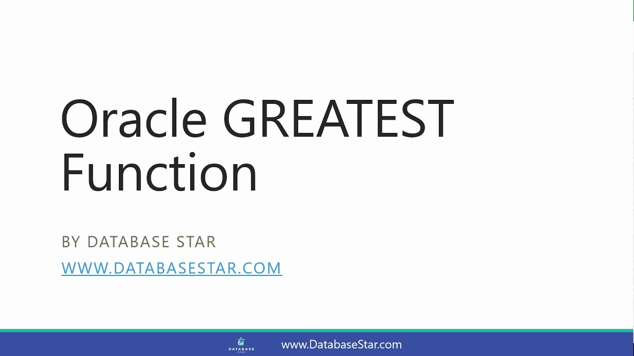 Oracle GREATEST Function