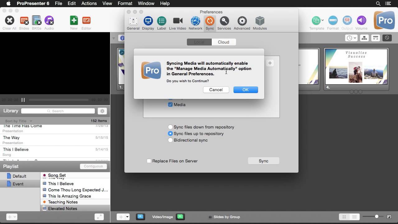 Local Sync in ProPresenter 6