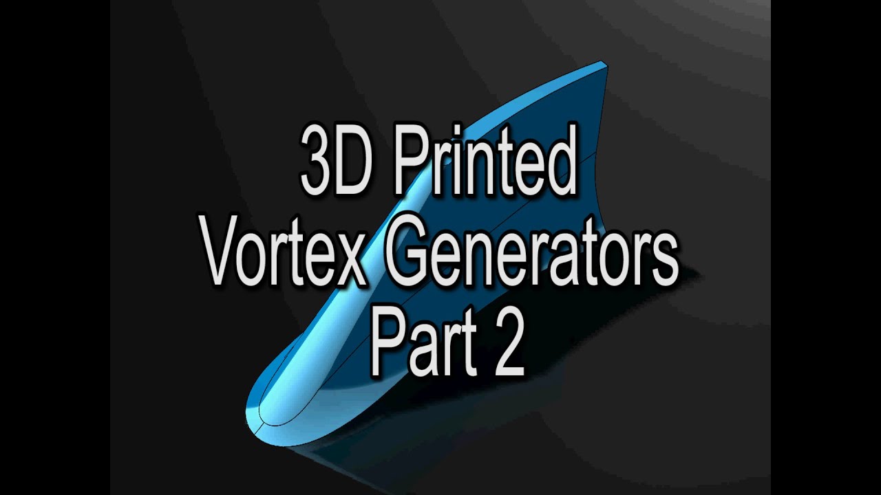 3D Printed Vortex Generators (Part 2)