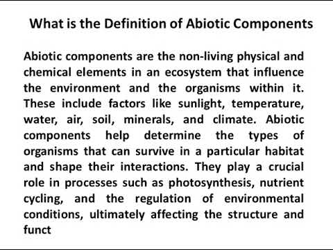 what is the definition of abiotic components
