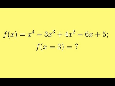 Algebra - Synthetic Division (3 of 9) Evaluate a Function
